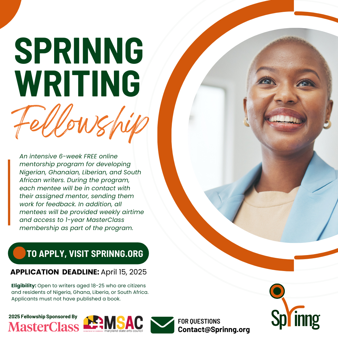 Application Open for The 2025 Sprinng Writing Fellowship | PAROUSIA ...